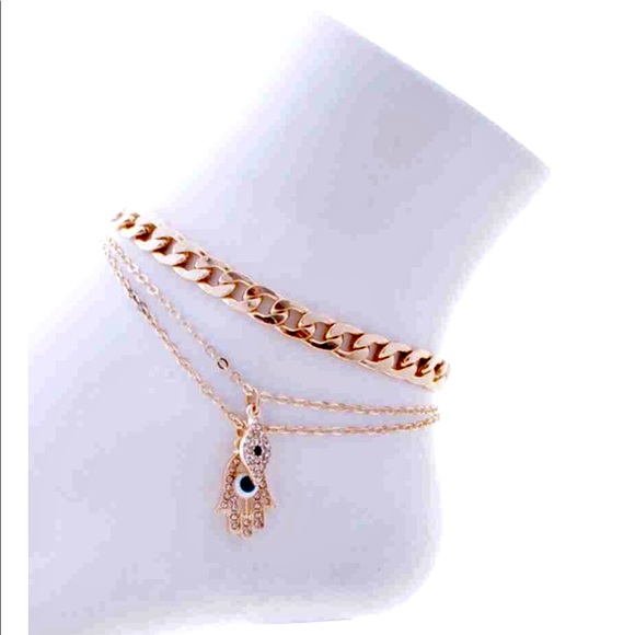Ntrendz | Jewelry | Evil Eye Chain Link Ankle Braceletgold | Poshmark
